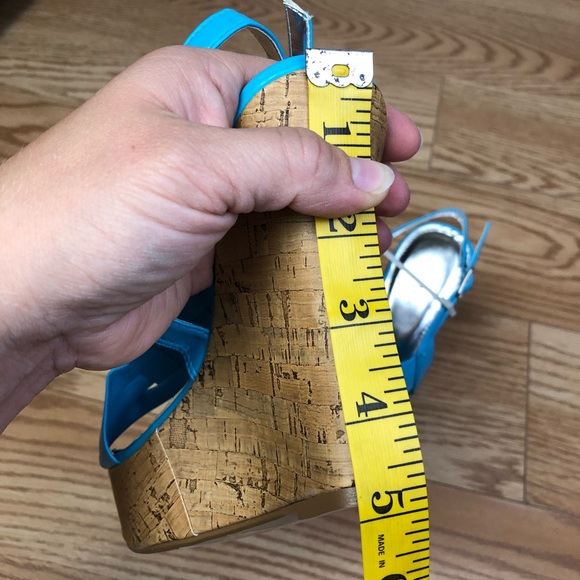 Styluxe | Shoes | Styluxe Mummy Blue Turquoise Cork Wedge | Poshmark